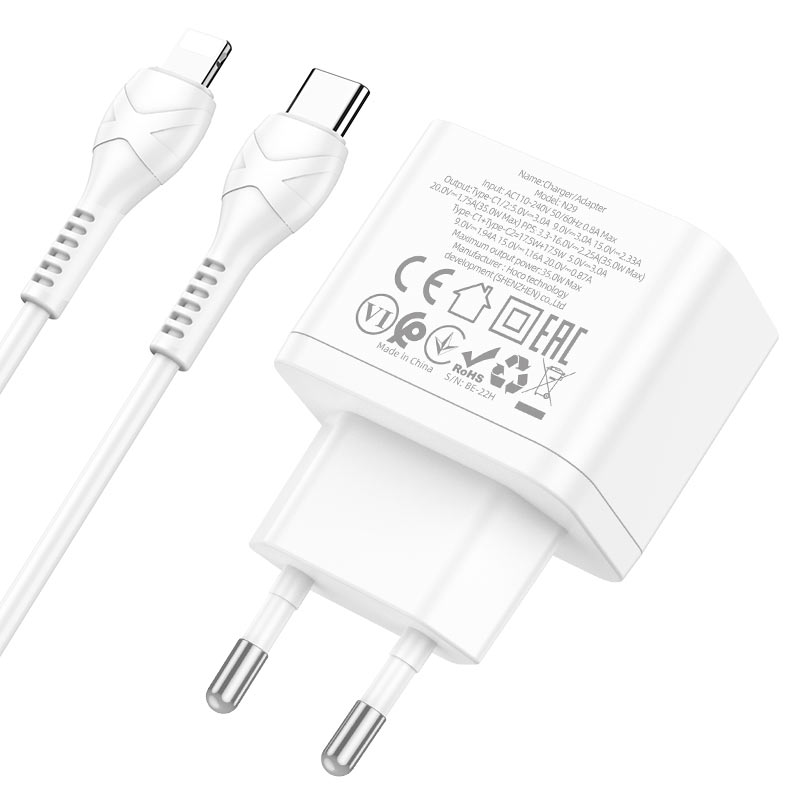 Купить СЗУ HOCO N29 Triumph PD35W dual port(2C)+Type-C to lightning ...