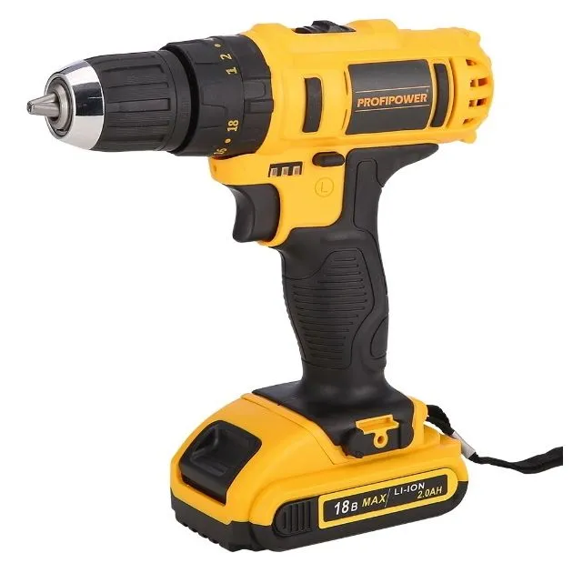 Купить Дрель-шуруповерт ProfiPower DW-18B (18В, Li-ion-2шт, 2.0Ач, 35Нм,2 скорости, З/У, в кейсе ...