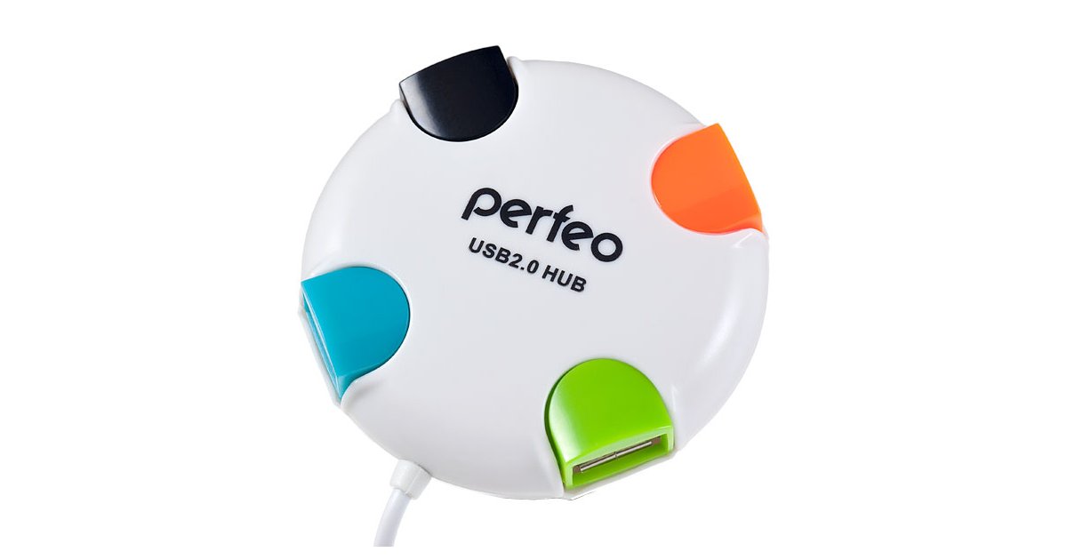 Купить USB-HUB Perfeo 4 Port, (PF-VI-H020 White) белый в Крыму, цены, отзывы, характеристики ...