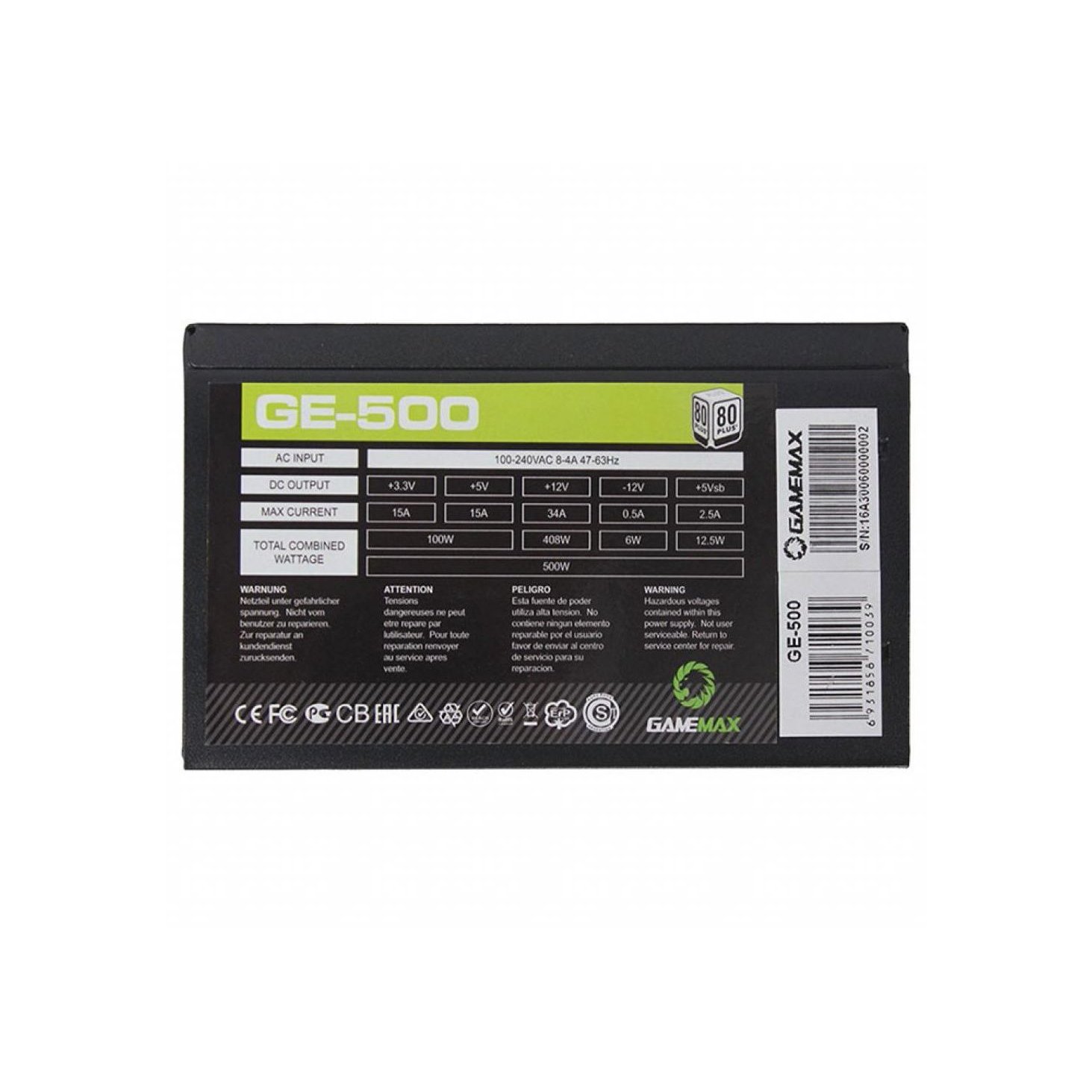 Купить Блок питания GameMax ATX 500W GE-500 в Крыму, цены, отзывы ...